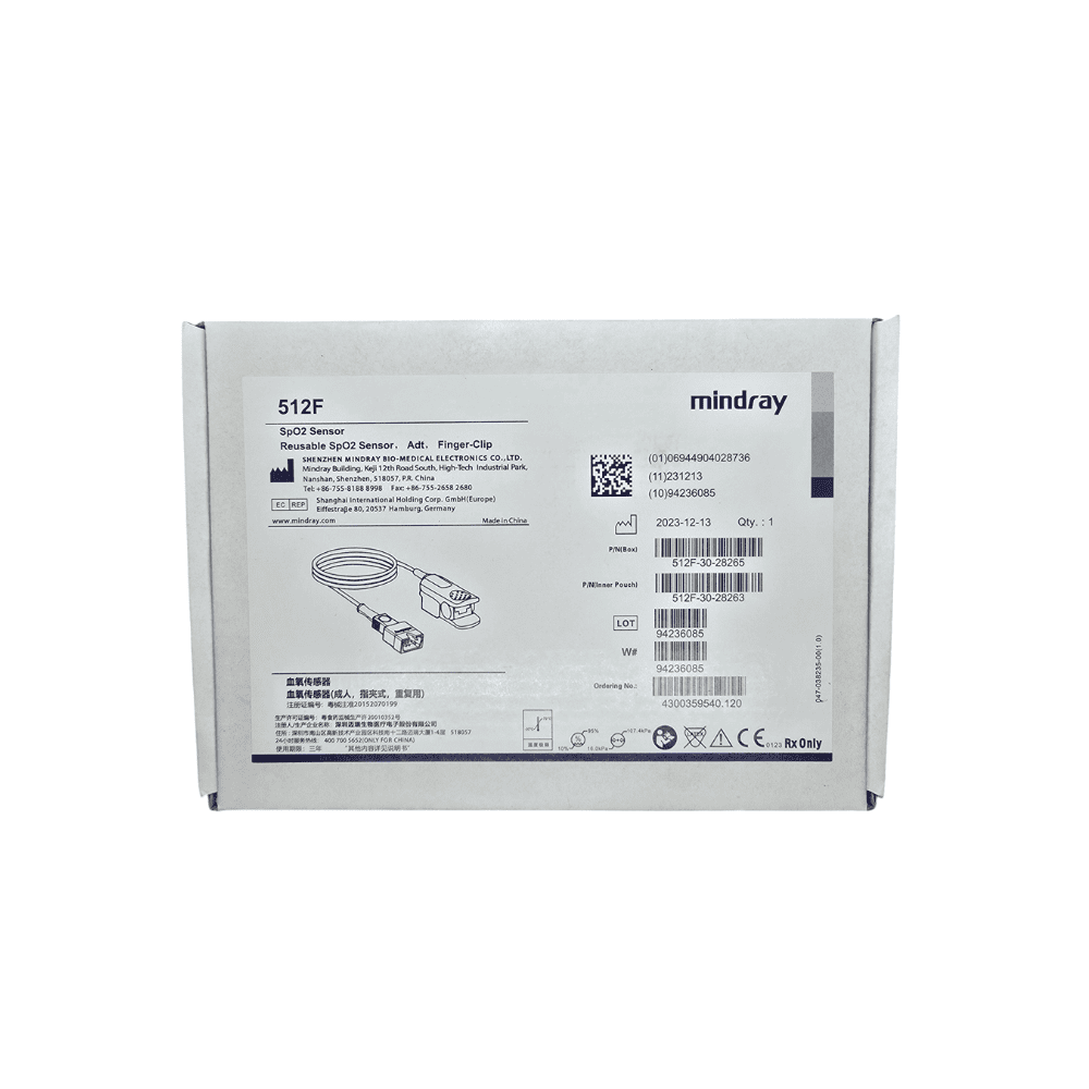 Sensor SpO2 Reutilizable Mindray 512F para Adultos con Clip en el Dedo, Compatible con VS-800 ...